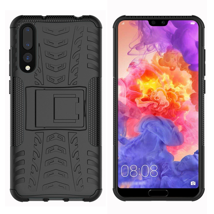 Dual Layer Rugged Tough Case for Huawei P20 Pro (Black)